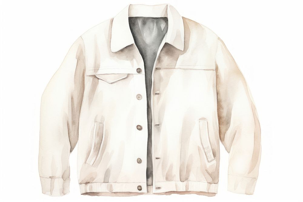 White jacket, watercolor fashion illustration | Free Photo Illustration ...
