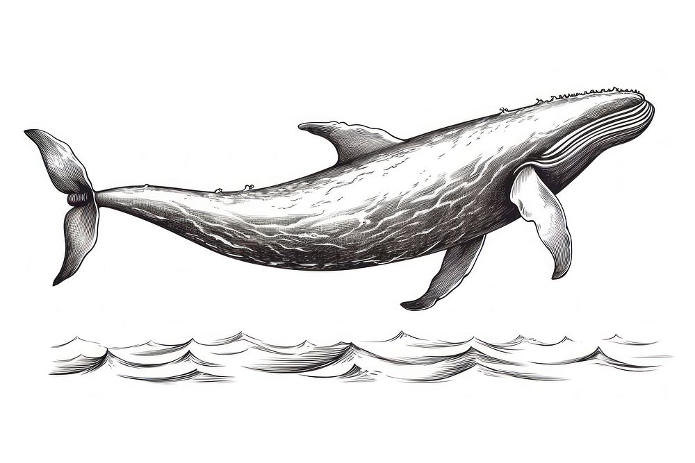Whale sketch drawing animal | Free Photo Illustration - rawpixel