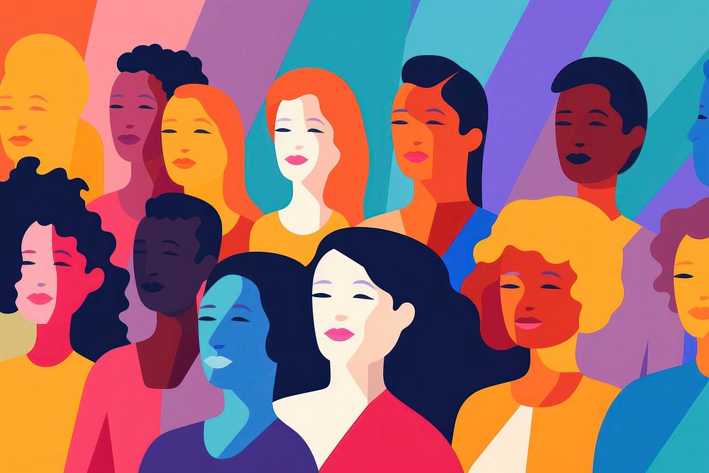 Embracing diversity drawing adult togetherness. | Free Photo ...