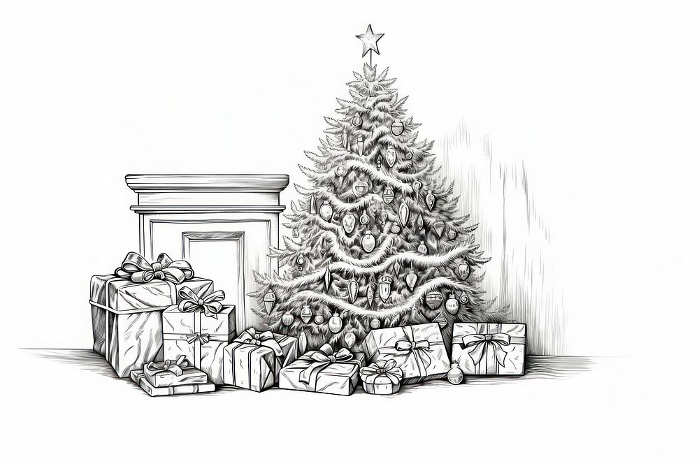 Christmas sketch drawing art. AI | Free Photo Illustration - rawpixel