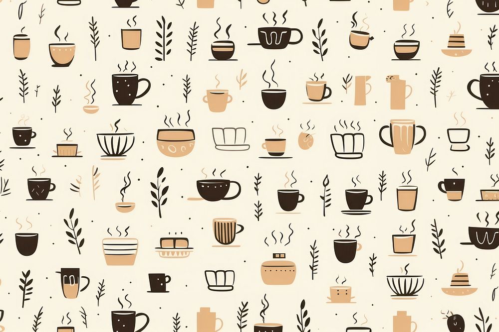 Coffee backgrounds pattern plant. | Premium Photo Illustration - rawpixel