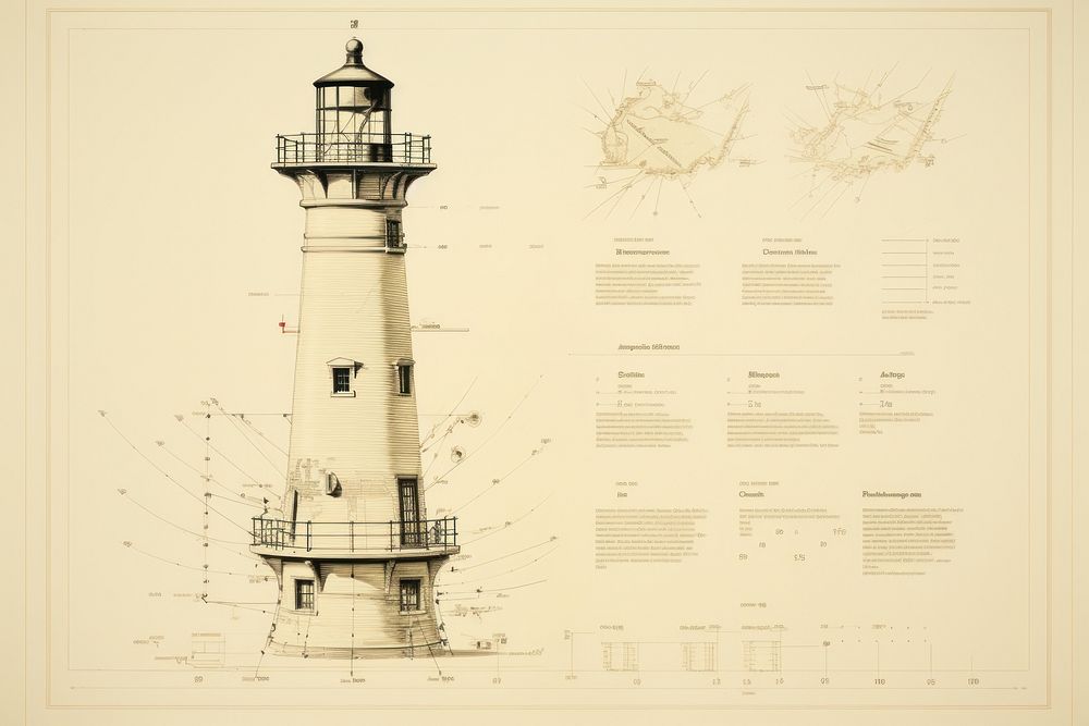 Lighthouse architecture drawing tower. AI | Free Photo Illustration ...
