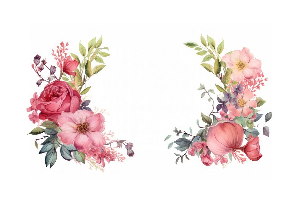 Flower frame pattern plant inflorescence. | Free Photo Illustration ...