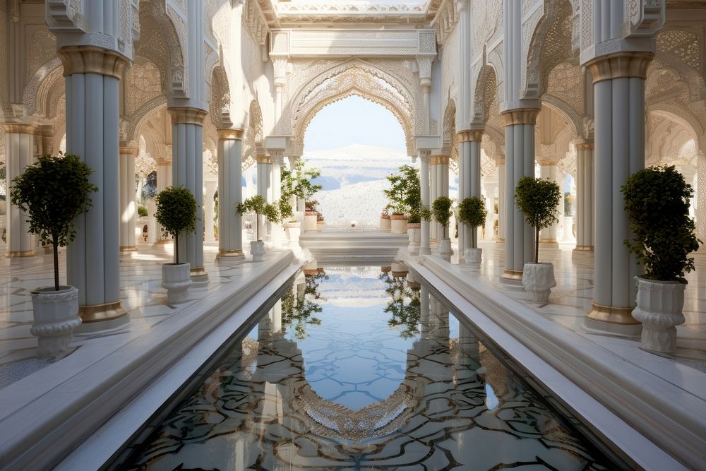 Palace architecture building corridor. AI | Free Photo - rawpixel