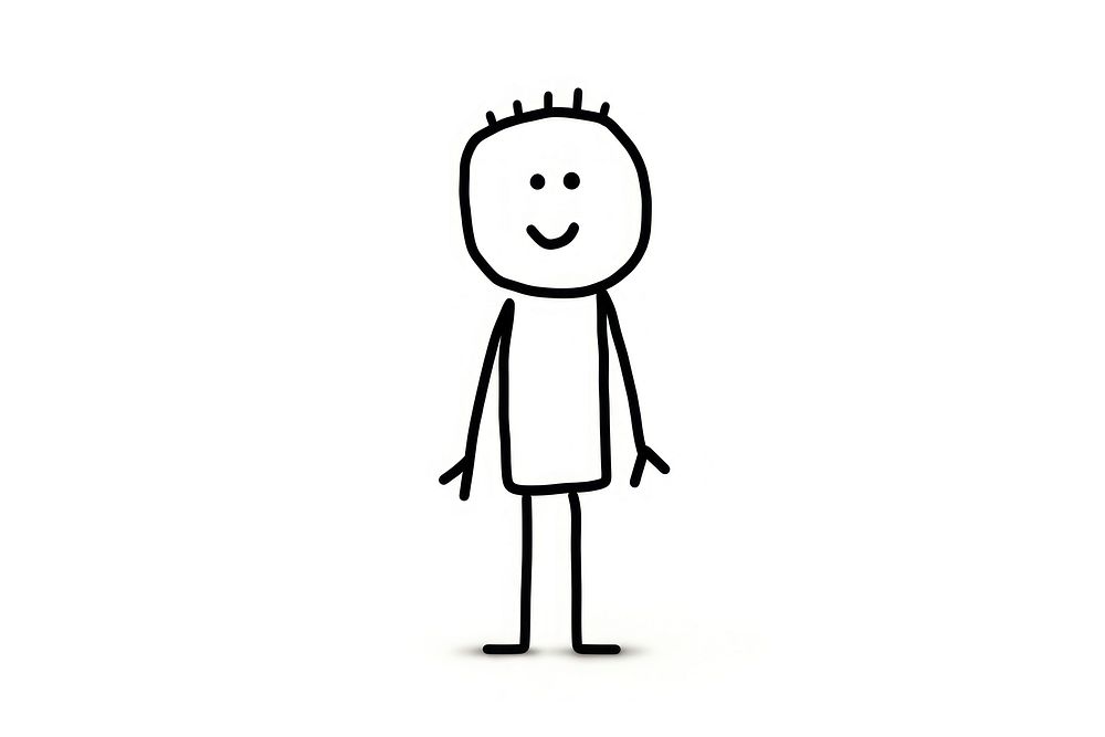 1 stickman smiling minimalistic 2d | Free Photo Illustration - rawpixel
