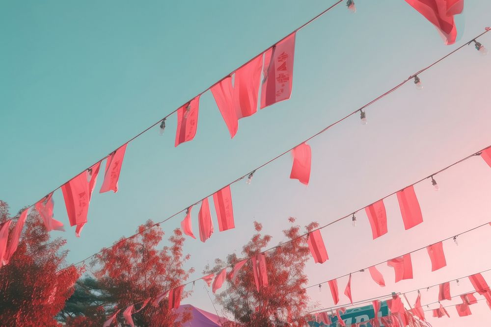 Festival flag pink sky. AI | Free Photo - rawpixel