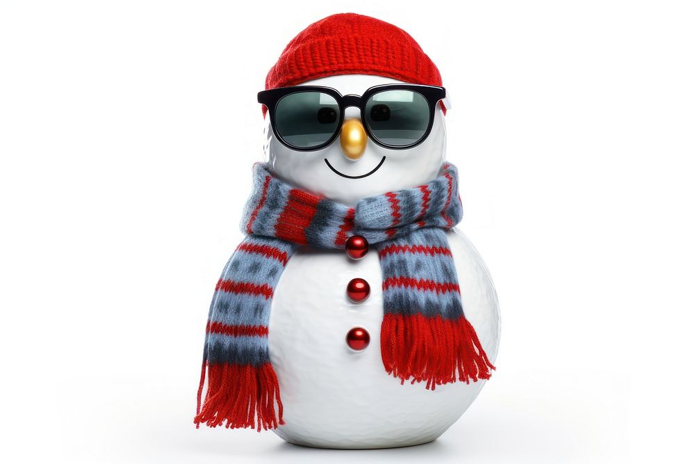 Snowman scarf sunglasses winter. | Free Photo Illustration - rawpixel