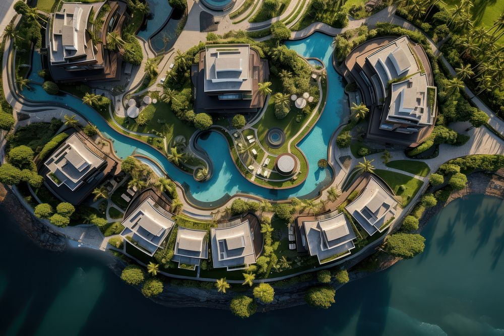 Villa complex architecture outdoors building. | Free Photo - rawpixel