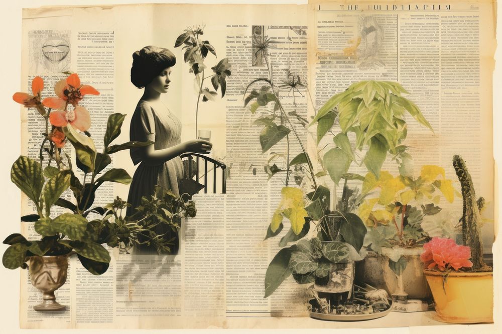 Plants painting collage flower | Free Photo Illustration - rawpixel