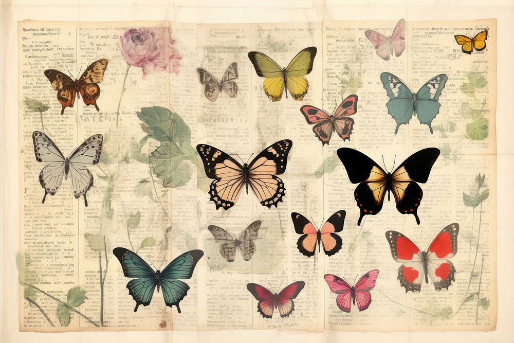 Butterflys animal insect paper. | Premium Photo Illustration - rawpixel