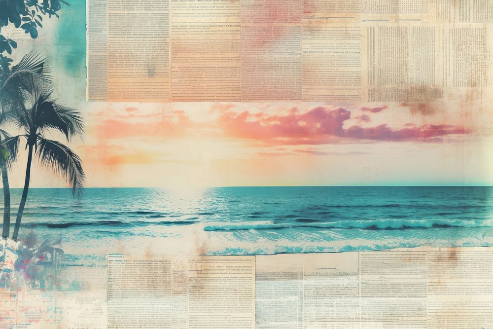 Beach newspaper backgrounds outdoors. AI | Free Photo Illustration ...