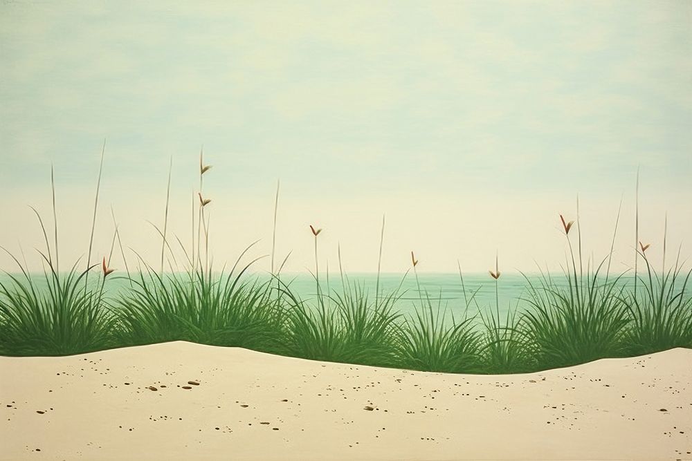 Beach grass landscape outdoors. AI | Free Photo Illustration - rawpixel
