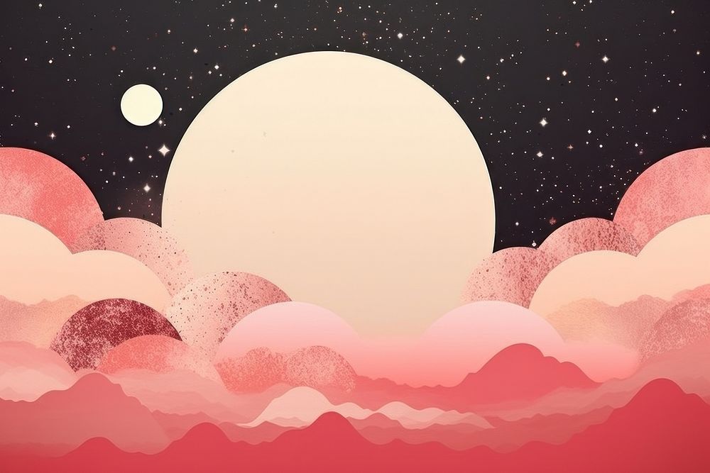 Moon pink night sky backgrounds | Free Photo Illustration - rawpixel