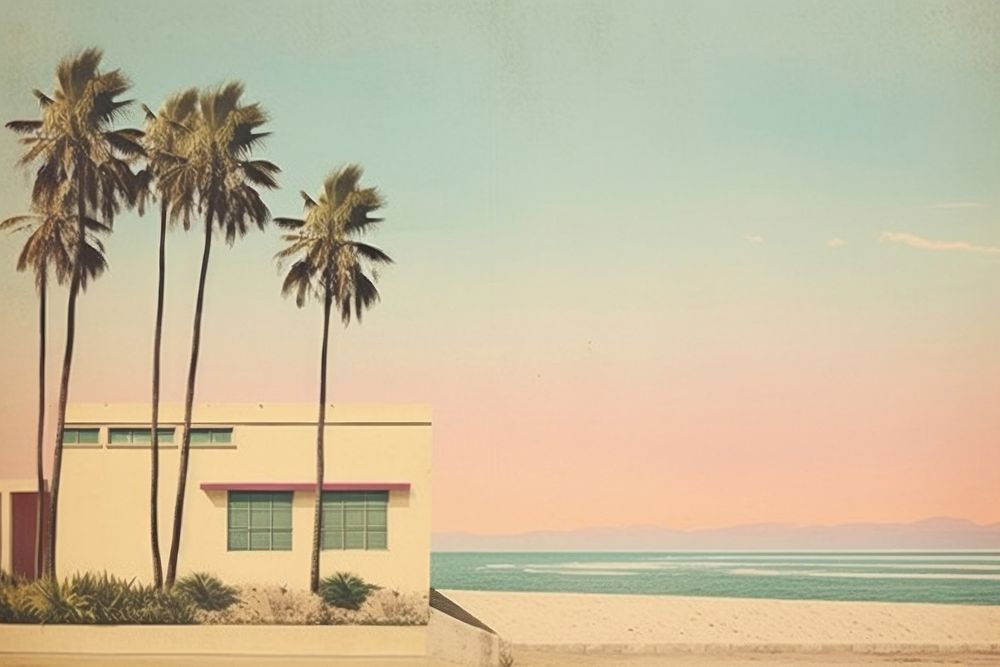 Beach tree architecture building. AI | Free Photo Illustration - rawpixel