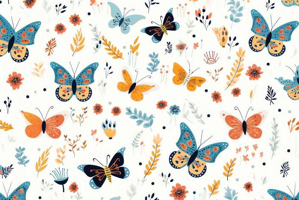 Butterfly pattern backgrounds wallpaper. AI | Free Photo Illustration ...