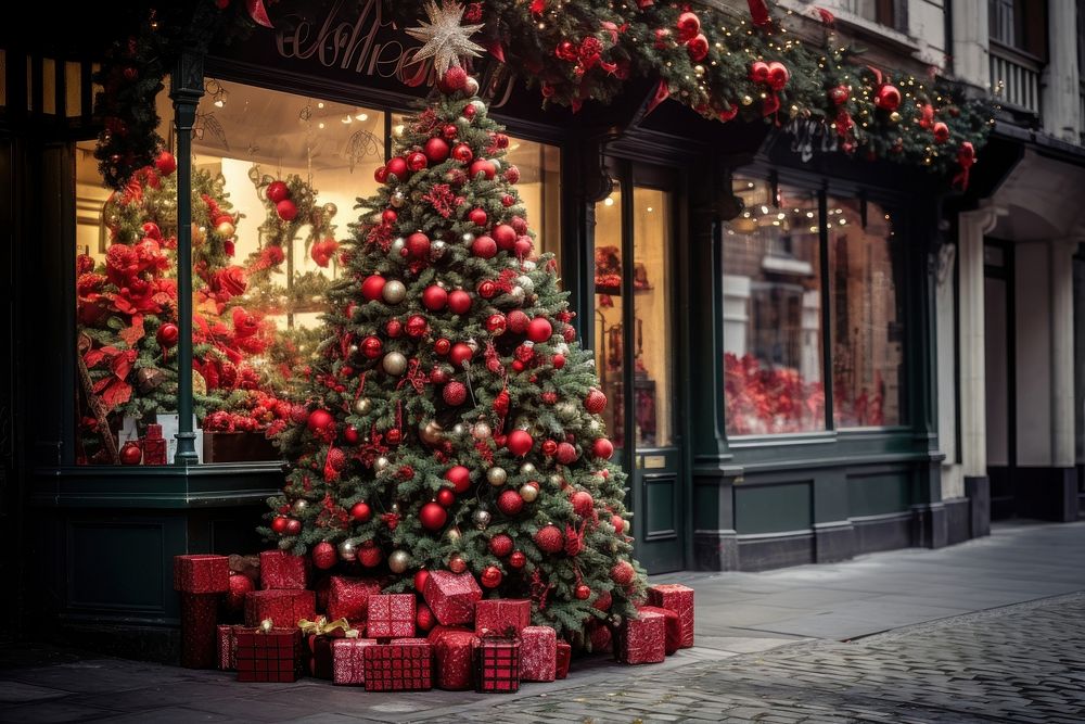 Christmas decoration tree architecture. AI | Free Photo - rawpixel