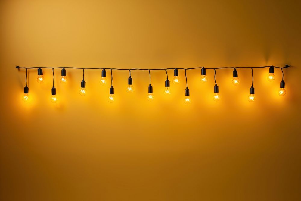 String lights chandelier lighting yellow. | Free Photo - rawpixel