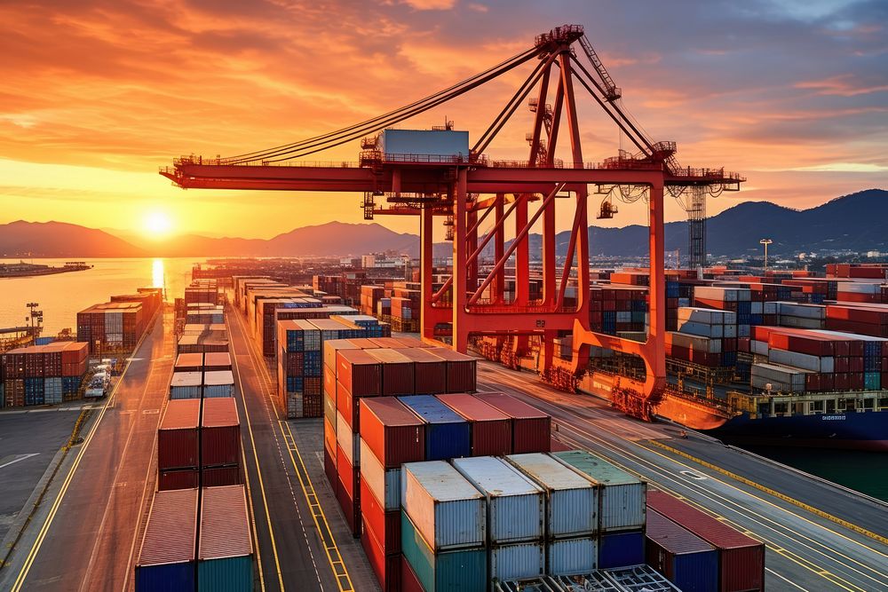 Container ship port architecture. | Free Photo - rawpixel