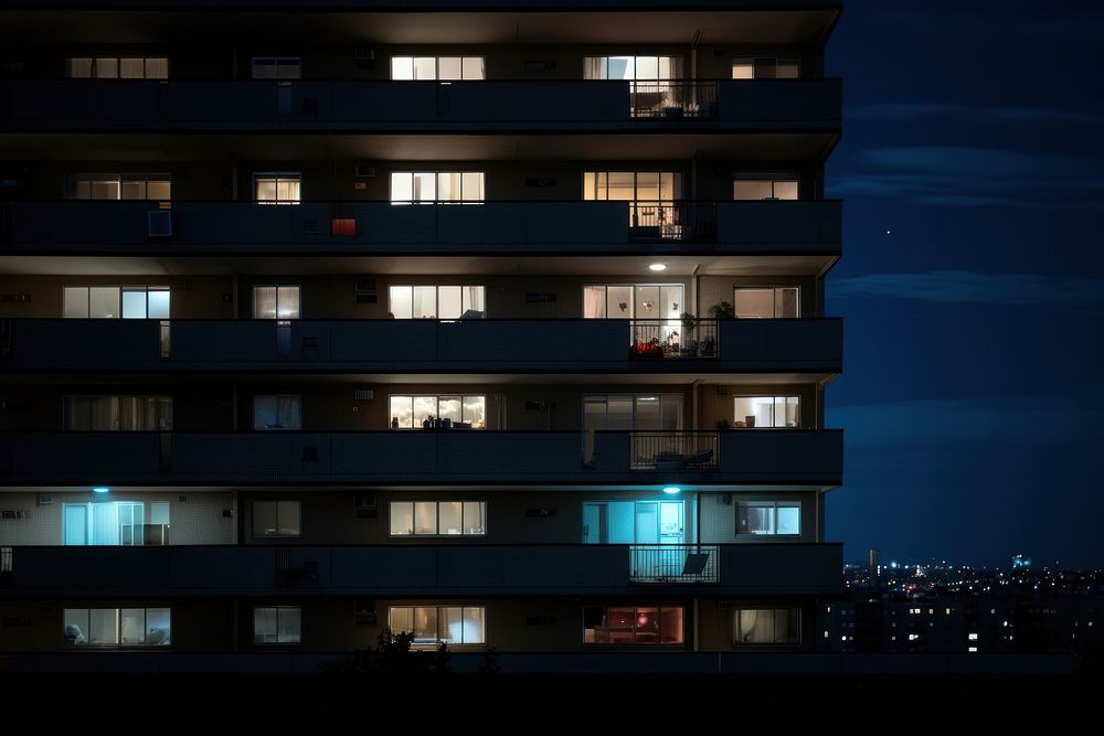 Apartment building night architecture outdoors. | Free Photo - rawpixel
