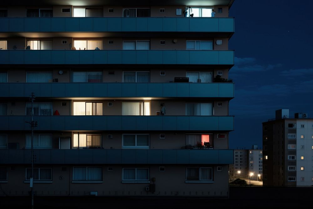 Apartment building architecture outdoors night. | Free Photo - rawpixel