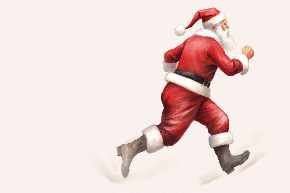 Santa claus running christmas adult | Free Photo Illustration - rawpixel