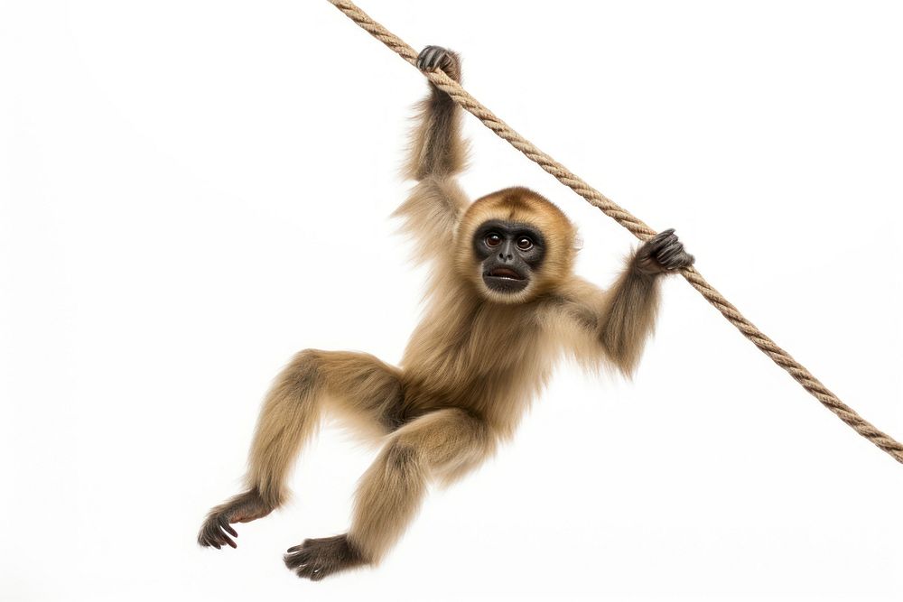 Gibbon monkey hanging rope wildlife | Free Photo - rawpixel