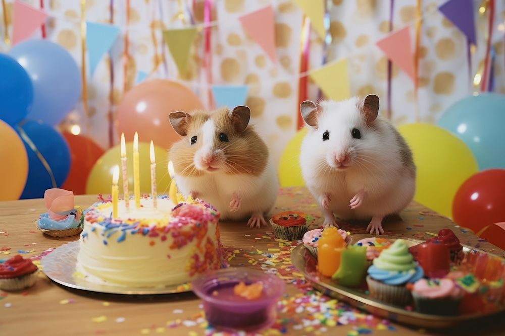Hamster birthday party dessert rodent | Premium Photo - rawpixel