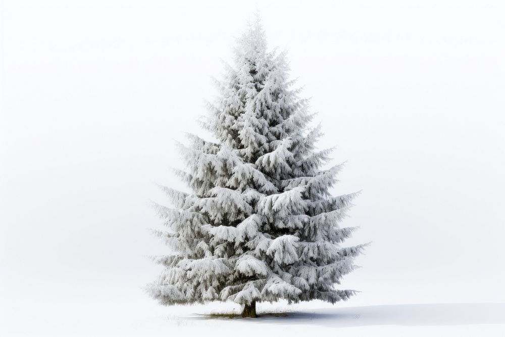Snowy christmas tree outdoors nature | Free Photo - rawpixel