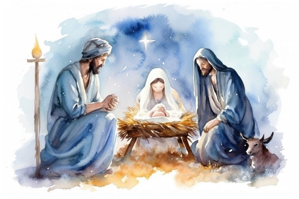 Christmas nativity drawing sketch adult | Premium Photo Illustration ...