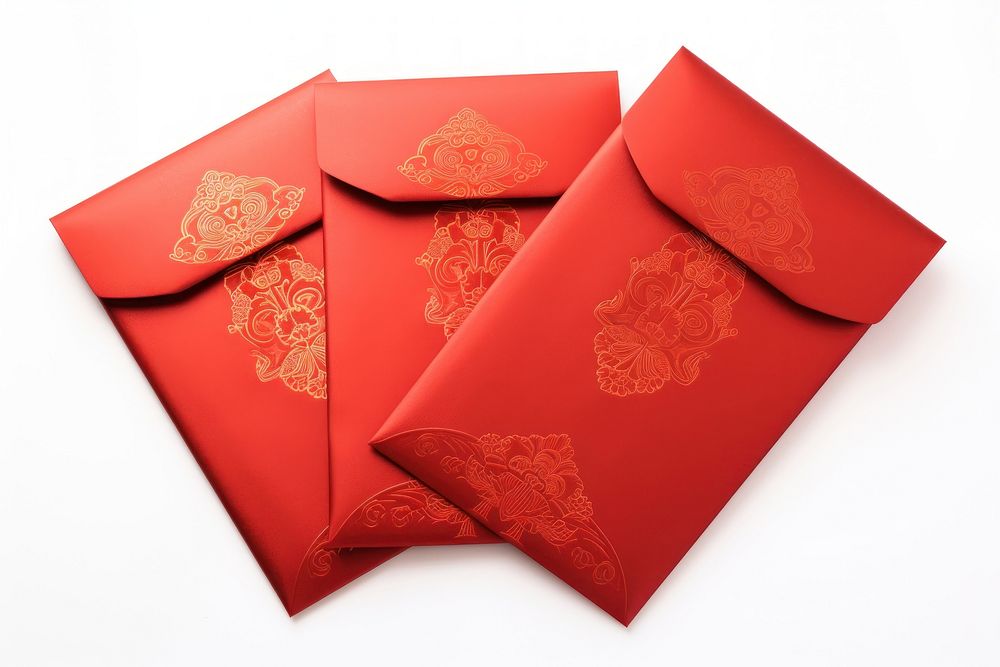 Red envelopes white background celebration | Free Photo - rawpixel