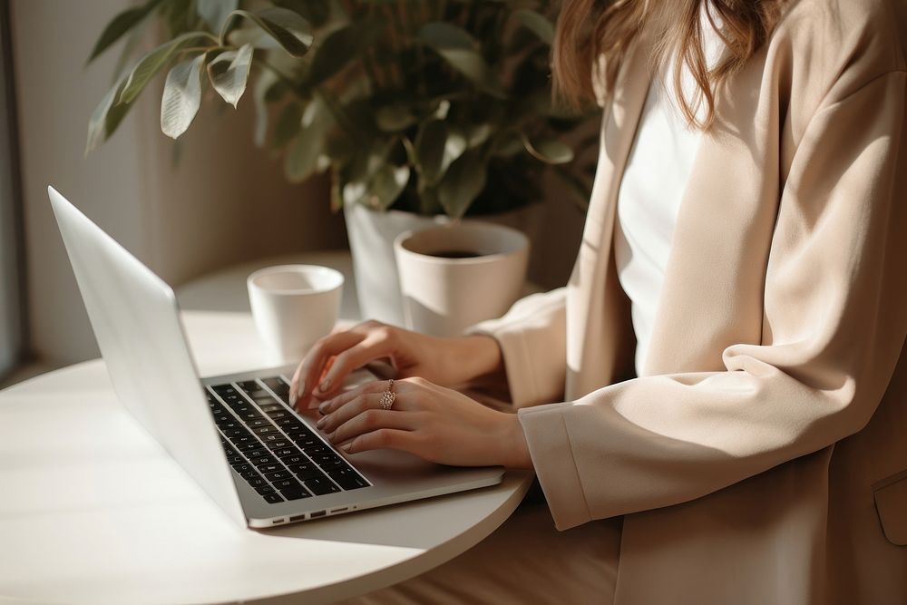 Laptop furniture computer table. AI | Premium Photo - rawpixel