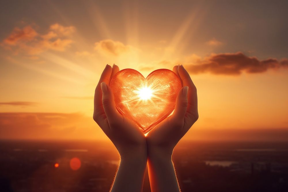 Heart hand sun sunlight. | Free Photo - rawpixel