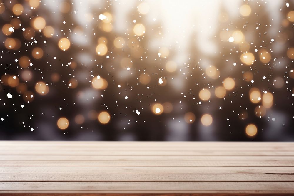 Empty wooden table top snow | Free Photo - rawpixel