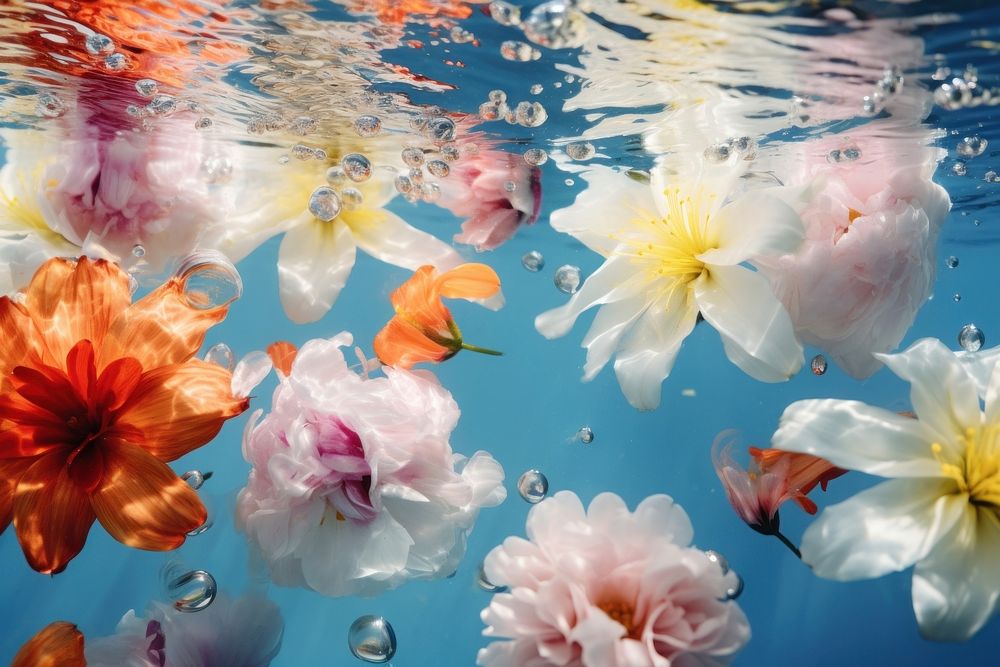 Summer flowers underwater outdoors blossom. | Free Photo - rawpixel