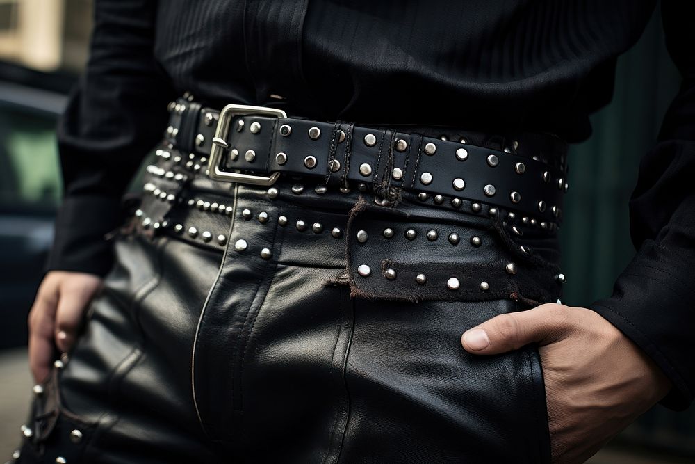 Punk stud belt accessories midsection | Free Photo - rawpixel