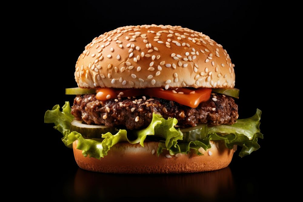 Food sesame burger hamburger. AI | Premium Photo - rawpixel
