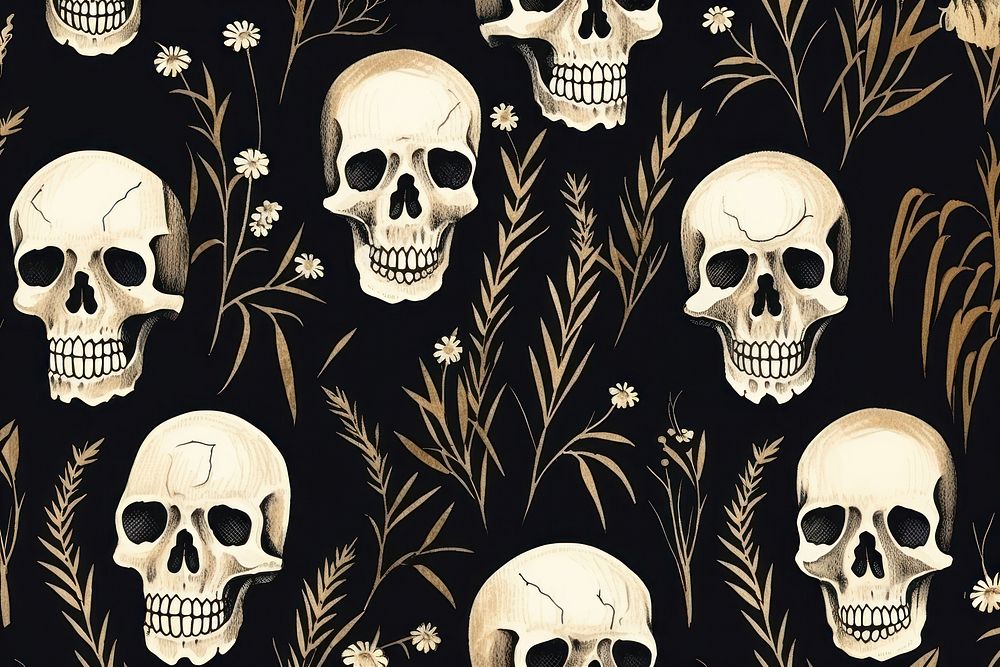 Skull pattern backgrounds nature. AI | Premium Photo Illustration ...