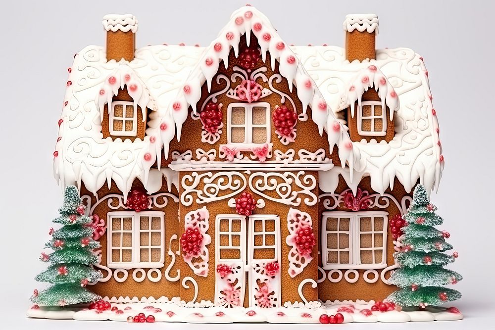 Gingerbread house christmas dessert cookie. | Free Photo Illustration ...