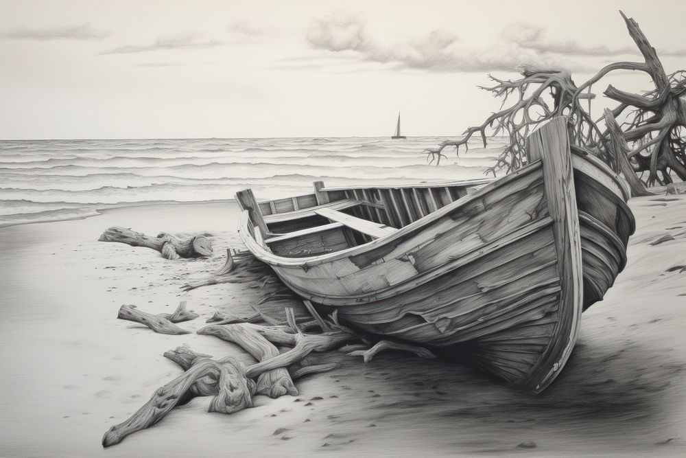 Beach drawing vehicle sketch. | Free Photo Illustration - rawpixel