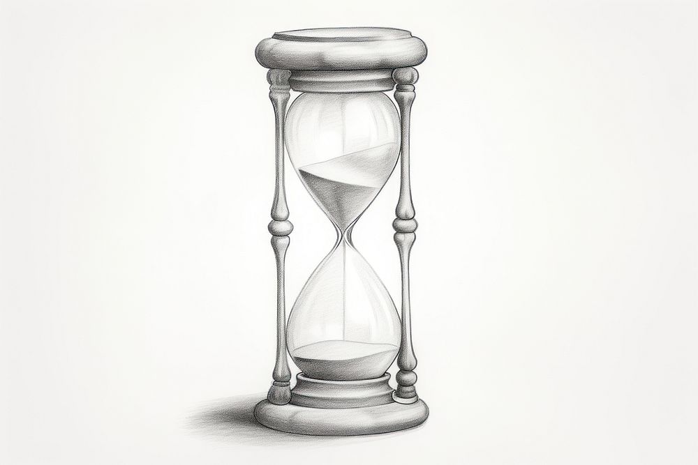 Vintage hourglass drawing monochrome deadline. | Free Photo ...