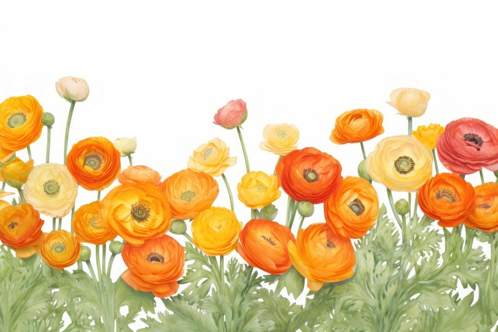 Orange ranunculus backgrounds flower plant. | Premium Photo ...