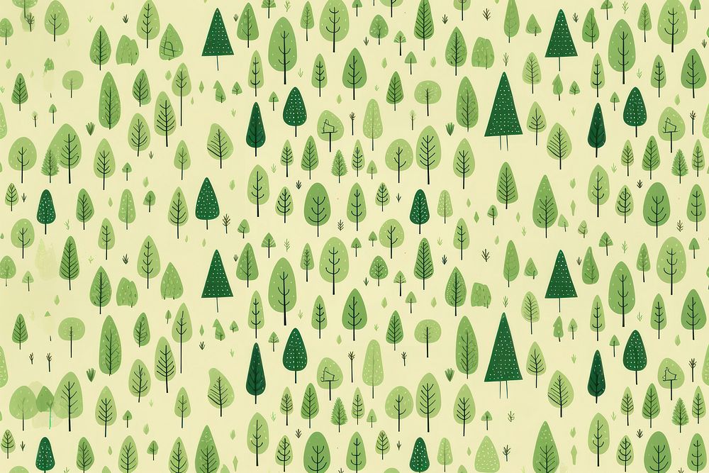 Cute tree pattern green outdoors. | Free Photo Illustration - rawpixel