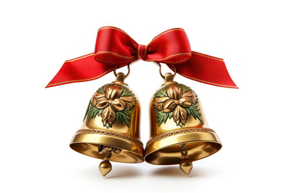 Christmas bell jewelry white background | Premium Photo - rawpixel