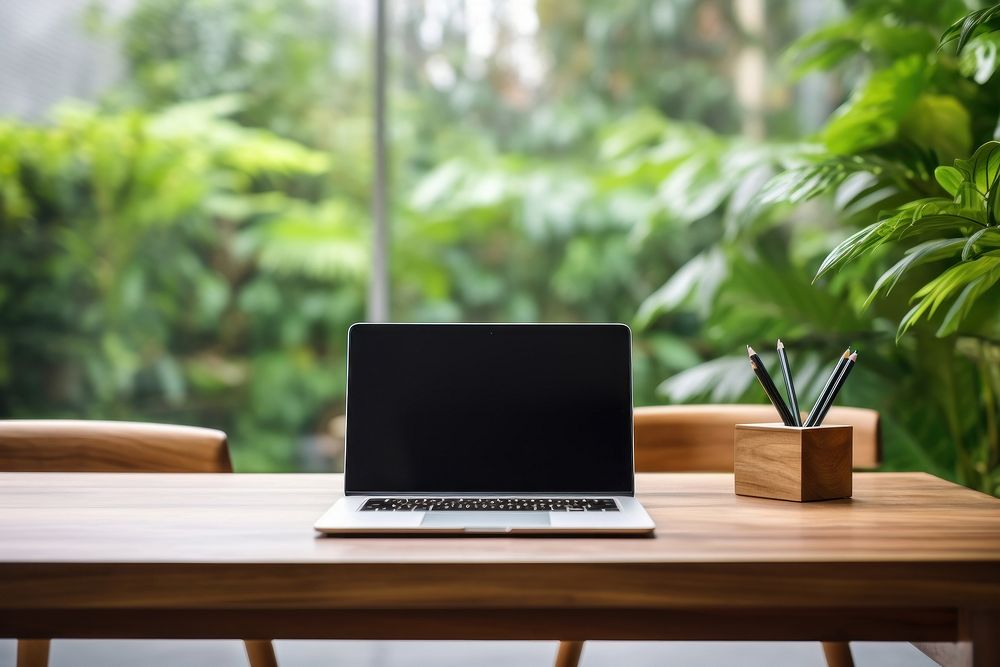 Laptop desk furniture computer. AI | Premium Photo - rawpixel