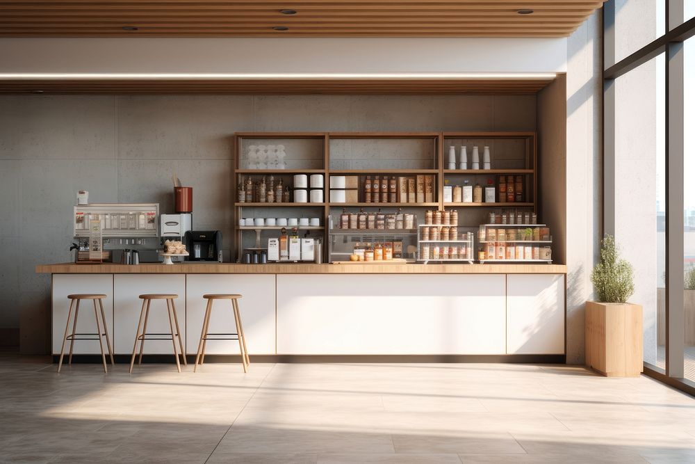 Snack Bar furniture kitchen shelf. | Premium Photo - rawpixel