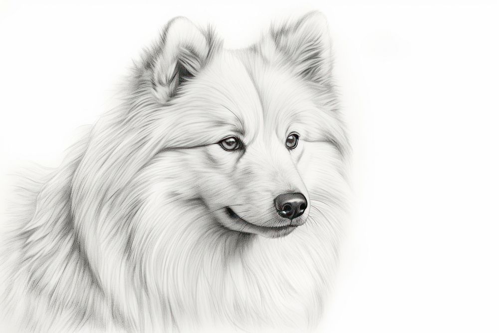 Vintage fluffy dog drawing sketch | Free Photo Illustration - rawpixel