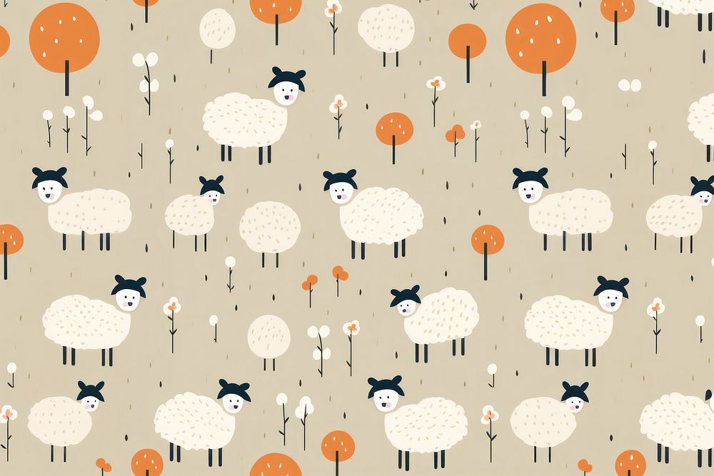 Sheep pattern backgrounds wallpaper. AI | Premium Photo Illustration ...