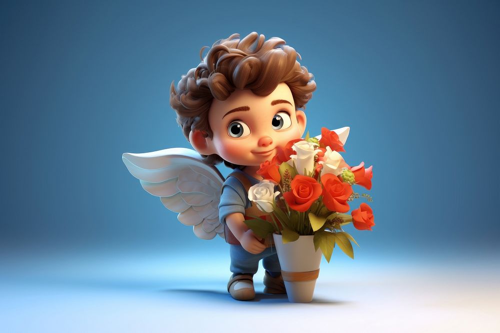 Cherub flower cute rose. AI | Premium Photo Illustration - rawpixel