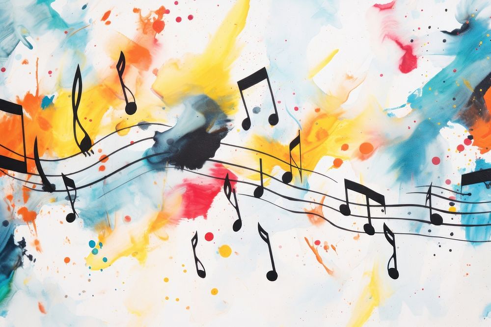 Musical notes backgrounds painting abstract. | Premium Photo ...