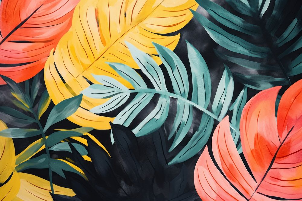 Tropical leaves backgrounds abstract painting. | Premium Photo ...